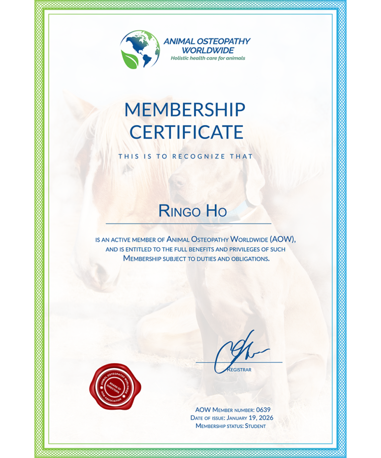 Ringo Ho - Animal Osteopathy Worldwide